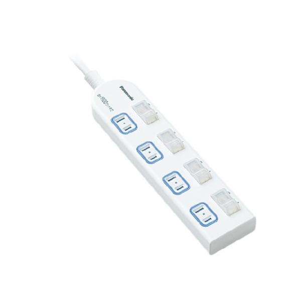 【発売日：2008年05月01日】Panasonic（パナソニック） ザ・タップＸ個別防水スイッチ付 WHA25344WP ホワイト・こまめな「入」「切」でかしこく省エネ・個別防水スイッチ付・個別防水スイッチ付