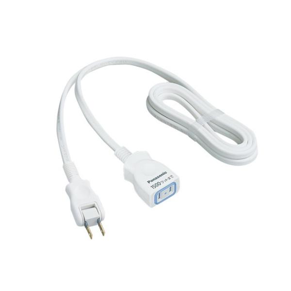 【発売日：2009年03月21日】Panasonic（パナソニック） 延長コード（２ｍ） WHA4912WP ホワイト・一時的な水しぶき・ホコリの侵入をガード・発熱を抑えるコンセント。（高電導材採用）・熱に強い二重ボディ。