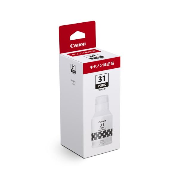 【発売日：2020年11月12日】Canon（キヤノン） 純正インクボトル GI-31PGBK ブラック・純正品・インクボトル・交換の手間を軽減する大容量