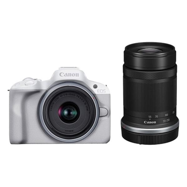 【発売日：2023年03月17日】Canon（キヤノン） ミラーレスカメラ　EOS R50 EOSR50WH-WZK ホワイト ダブルズームキット（標準ズーム＋望遠ズーム）【開封し「メーカー保証書」に押印をしてお届けいたします。保証を受けら...