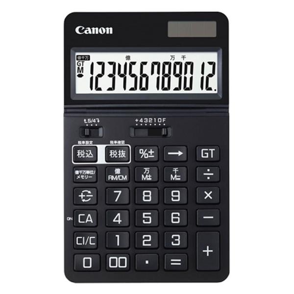 【発売日：2023年07月27日】Canon（キヤノン） ビジネス電卓 KS-1250TUV-BK ピュアブラック・チルト液晶タイプのビジネス電卓/12桁卓上サイズ・千万単位・メモリー計算切り替え機能/サイレントキー&amp;耐久性UVコー...