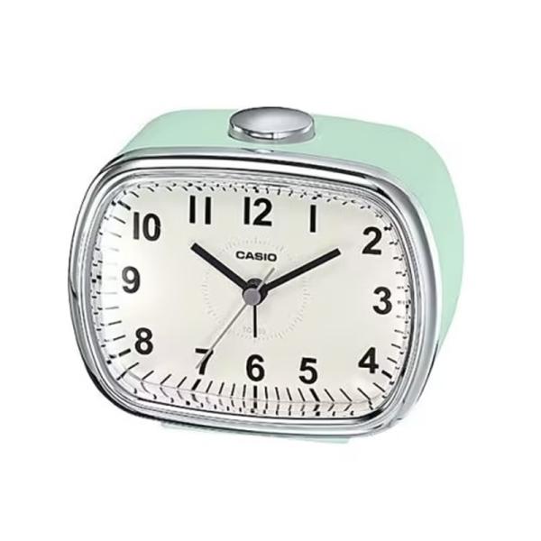 カシオ計算機 アナログ置き時計 TQ-159-3JF レトログリーン・レトロカラーが特徴的なおしゃれなアラームクロック・デザインやフォントがシンプルで見やすい表・電子音アラームやスヌーズ機能、ライトなど便利な機能を搭載