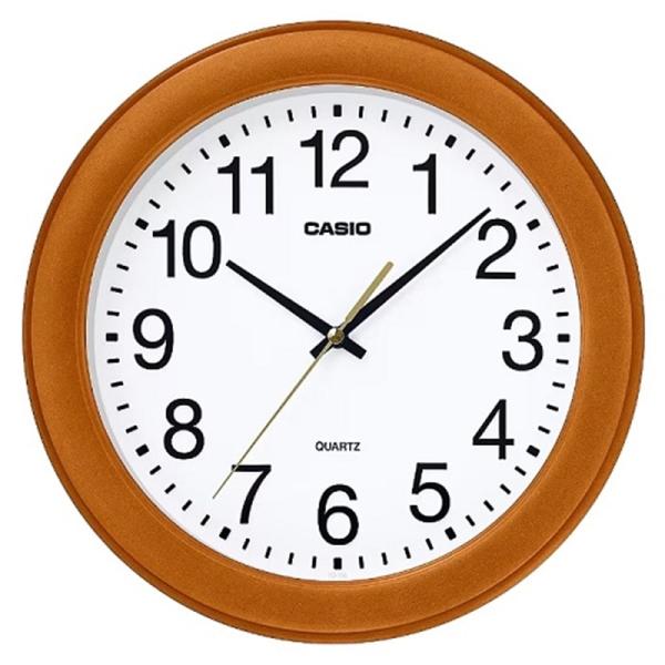 カシオ計算機 アナログ掛け時計 IQ-136-7JF 白木・木枠が温かな印象を与え、インテリアに合わせやすいシンプルデザイン・秒針は流れるように動くスムーズ秒針を採用・シンプル表示