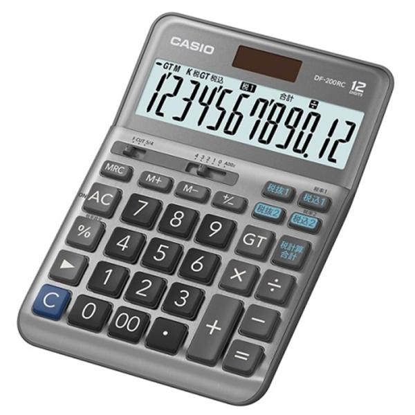 【発売日：2019年06月07日】カシオ計算機 軽減税率対応電卓 DF-200RC-N ・10％と8％の2つの税率計算が簡単に行える『軽減税率電卓』・税率が混在する計算も一度に算出可能・ジャストタイプ/12桁/エコマーク商品