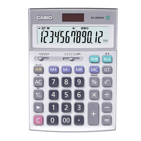 【発売日：2021年12月10日】カシオ計算機 実務電卓デスクタイプ DS-20WKA-N ・優れた早打ち・操作性・視認性！信頼の本格実務電卓・検算／左右の手で打ち易いキー配列／静かなキータッチ・グリーン購入法適合／エコマーク認定／安心の５年保証