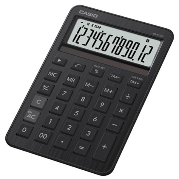 【発売日：2025年12月11日】カシオ計算機 スタイリッシュ電卓　ミニジャストタイプ MS-M200-BK-N アイアンブラック・卓上でも手持ちでも活躍するミニジャストタイプ・優雅に美しく、洗練されたスマートデザイン・背面はレイヤー形状に...