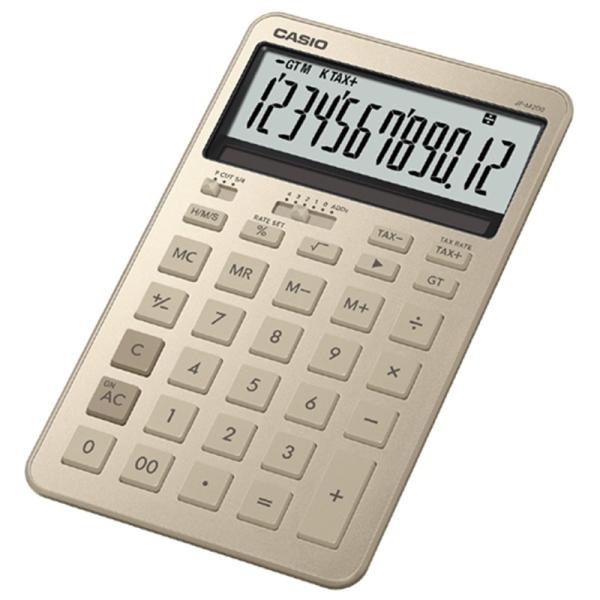 【発売日：2025年12月11日】カシオ計算機 スタイリッシュ電卓　ジャストタイプ JF-M200-GD-N シャイニーゴールド・優れた操作性と視認性のジャストタイプ・直線的なフォルムのスリムなボディで洗練されたスマートさを演出・背面はレイ...