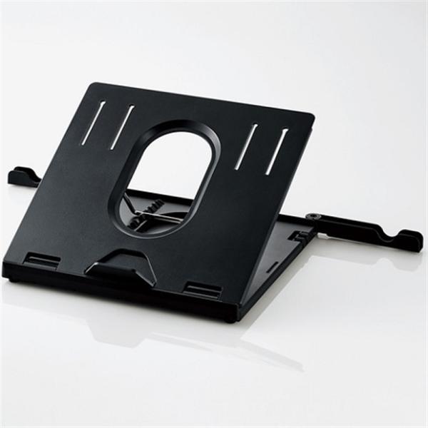 エレコム ノートＰＣスタンド PCA-LTS8BK ブラック・8段階角度調整機能付の折りたたみ式ノートPCスタンド・PC作業時の姿勢を改善・スマートフォンスタンド機能