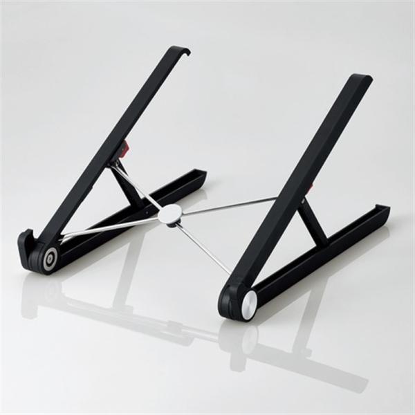 エレコム ノートＰＣスタンド PCA-LTSC2BK ブラック・コンパクトに折りたたんで収納・持ち運びが出来る・傾斜角度を26°・30°の2段階に調整可能・ポータブルノートPCスタンド