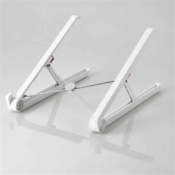 エレコム ノートＰＣスタンド PCA-LTSC2WH ホワイト・コンパクトに折りたたんで収納・持ち運びが出来る・傾斜角度を26°・30°の2段階に調整可能・ポータブルノートPCスタンド