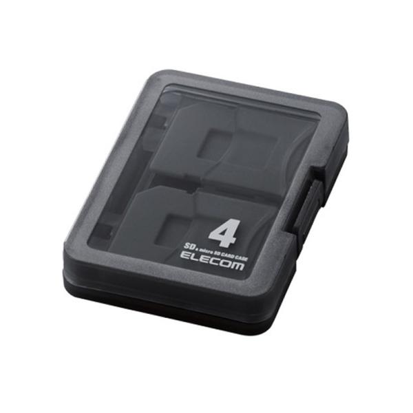 エレコム SD/microSDカードケース CMC-06NMC4 ブラックお取寄せの場合の納期目安：12月中旬以降（11/28現在）・番号管理しながら整理して収納できる クリアタイプ・SDカードあるいはmicroSDカード合計4枚をコンパク...