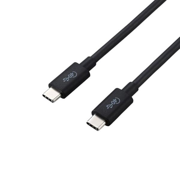 エレコム USB4ケーブル（Type-C-TypeC） 0.8m USB4-CC5P08BK ブラック・USB-IFの正規認証品のUSB4ケーブル・最大40Gbpsの高速転送が可能・USB PD (USB Power Delivery)によ...