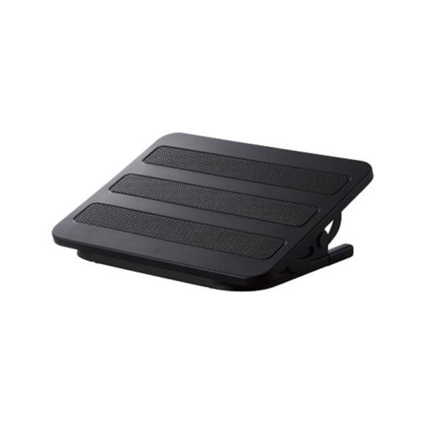 エレコム フットレスト PCA-FR01BK ブラック・足を乗せることでデスクワーク時の姿勢を改善し、太ももへの圧迫を軽減・足と足首が動かせる足置き台でリフレッシュ・前後-20°〜20°の角度に無段階調整可能