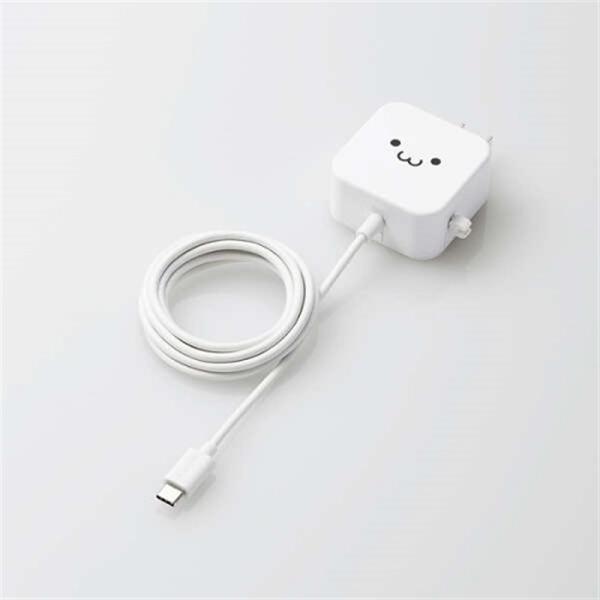 エレコム AC充電器(2.4A/Cケーブル一体型/1.5ｍ） MPA-ACC20WF ホワイトフェイス・Type-Cケーブル一体型・最大出力12W(5V/2.4A)出力タイプ・ケーブル長1.5m、ケーブルクリップ付属