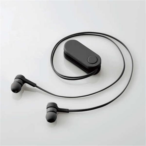 エレコム Ｂｌｕｅｔｏｏｔｈヘッドホン LBT-HPC17BK スモークブラック【数量限定・未開封店頭在庫】・コンパクトに巻き取り調整でき、クリップ留めで軽快な使用感・Bluetoothワイヤレスイヤホン「bund (ビアンド)」・巻き取り...