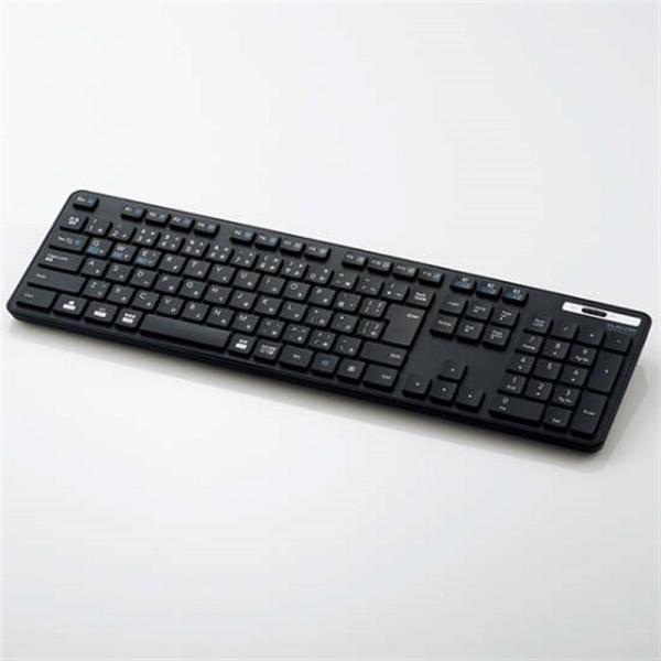エレコム Bluetooth 5.0 薄型フルキーボード TK-FBM120KBK ブラック・日々のパソコン操作に安心をプラスする抗菌仕様！・スマホ・タブレット・パソコンをマルチに接続可能な3台切替機能を搭載・Bluetooth 5.0薄型...