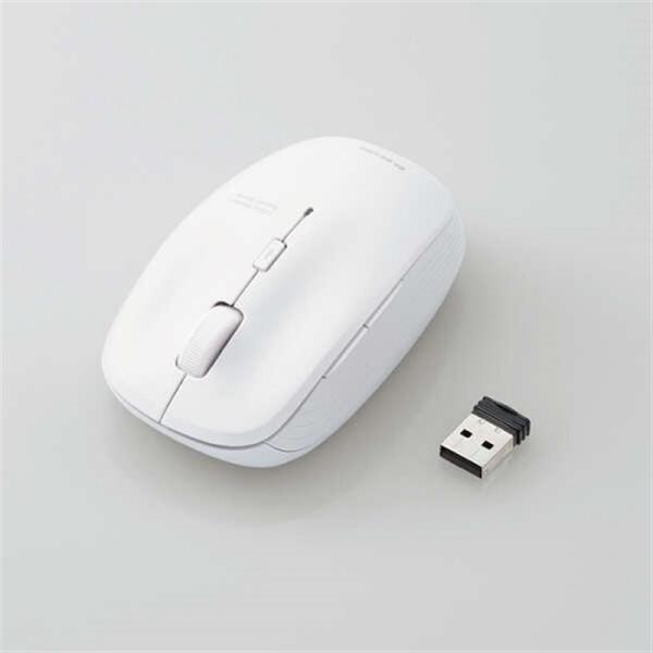 エレコム 抗菌ワイヤレス静音BlueLEDマウス （5ボタン） M-BL21DBSKWH ホワイト・「進む」・「戻る」ボタン付き5ボタンワイヤレスBlueLEDマウス・静音タイプ、ポインタ速度変更ボタン搭載・安心の抗菌仕様、テレワーク推奨