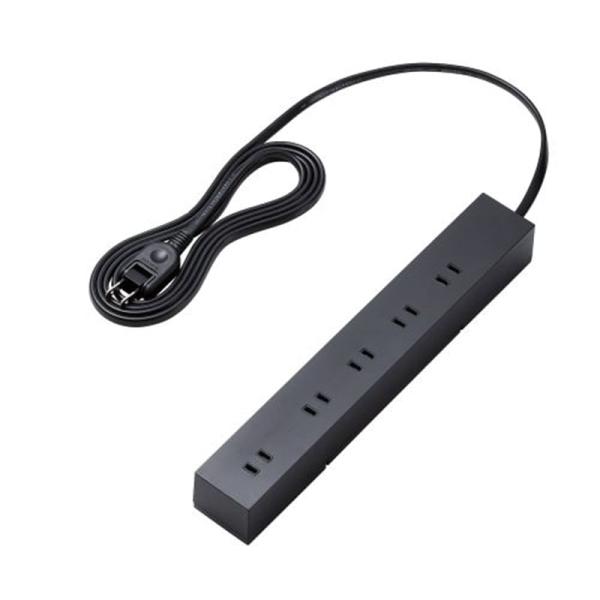 【発売日：2021年07月14日】エレコム 延長コード 電源タップ コンセント 2P 10個口 2m T-KF04-21020BK ブラック・上面と側面にそれぞれ5個口ずつ、計10個口の2ピン式差込口を搭載した電源タップです。・  脚パーツ...