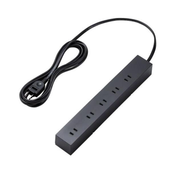 【発売日：2021年07月14日】エレコム 延長コード 電源タップ コンセント 2P 10個口 3m T-KF04-21030BK ブラック・上面と側面にそれぞれ5個口ずつ、計10個口の2ピン式差込口を搭載した電源タップです。・  脚パーツ...
