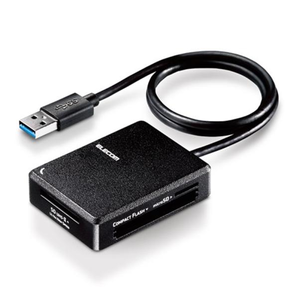【発売日：2022年06月19日】エレコム カードリーダー USB3.0 超高速 【SD+microSD+MS+CF対応】 MR3-C402BK ブラック・高速化と自動ファイル仕分け機能を有するソフト(Quick File Dealer)に...