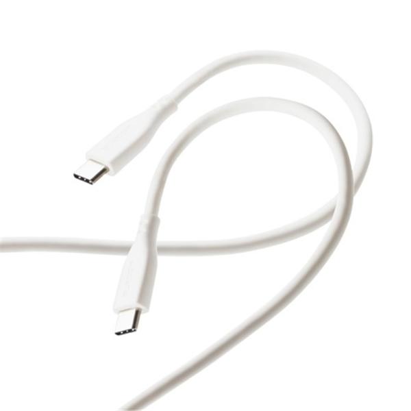 【発売日：2022年01月19日】エレコム USB-C to USB-C 充電ケーブル 1m MPA-CCSS10WH ホワイト・シリコン素材を採用した柔らかく、なめらかな手触りのUSBケーブルです。・ 折り癖のつきにくさと高い耐久性を兼ね...