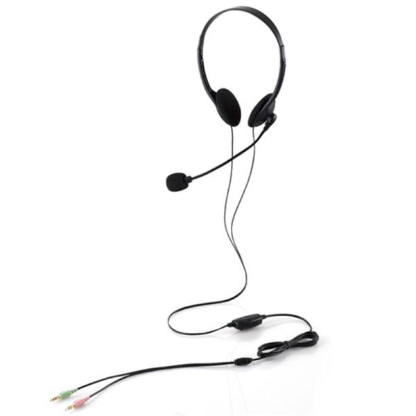 【発売日：2022年10月14日】エレコム 両耳小型3極有線ヘッドセット HS-HP01SBK 【数量限定・未開封店頭在庫】・オンラインゲーム、Web会議、音声チャットに最適!3極ミニプラグ×2を搭載した両耳オーバーヘッドタイプのヘッドセット。