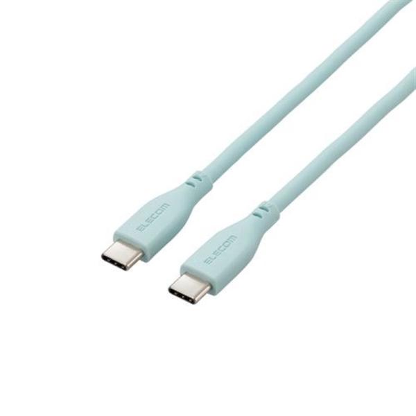 【発売日：2023年04月12日】エレコム タイプC ケーブル USB Type C to Type C 2m MPA-CCSS20GN パールグリーン・スモーキー&amp;ニュアンスカラーがオシャレなUSBケーブルです。シリコン素材を採用...