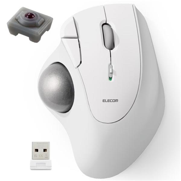 【発売日：2023年12月08日】エレコム トラックボール マウス 無線 5ボタン 人工ルビーユニット エルゴノミクス M-IT10DRWH ホワイト・楽な姿勢で操作できるエルゴノミクス形状と広範囲かつ繊細に動かせる36mm大型ボールを採用...