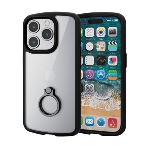 【発売日：2023年09月22日】エレコム iPhone 15 Pro TOUGH SLIM LITE フレームカラー リング付 PM-A23CTSLFCRBK ブラック【数量限定・未開封店頭在庫】・全周に配置した独自設計のエアークッション...