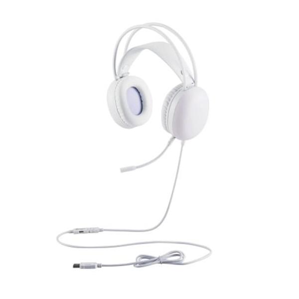 【発売日：2023年11月09日】エレコム LEDハウジングゲーミングヘッドセット(USBモデル) HS-G09SUWH ホワイト・グラデーションに光るLEDライトで気分も上がる!自分だけのゲーミング空間を完成させる、ホワイトカラーのオーバ...