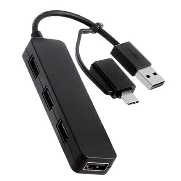 エレコム USB Type-C(TM)変換アダプター付き USB2.0ハブ U2H-CA4003BBK ブラック・USB-AポートにもUSB Type-C(TM)ポートにも接続できる、変換アダプター付きUSB2.0ハブです。コネクター部分を...