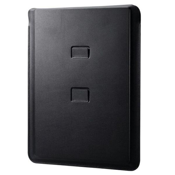 エレコム 11インチiPad Pro(M4) 用レザーポーチ TB-A24PMPPLS2BK ブラック・傷や汚れから守るフラップ付き・マグネットロック式でiPadの落下を防ぐ・縦横自由に置けるスタンド付き