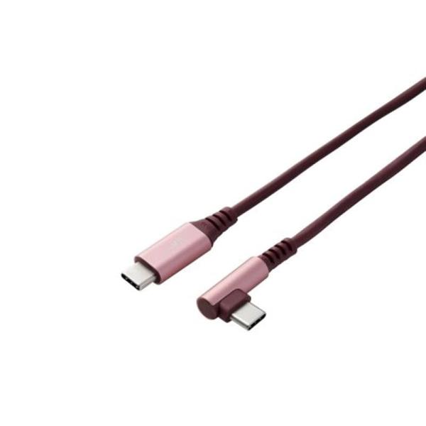 エレコム ILMF Hi-Speed USBケーブル　（USB Type-C - USB Type-C） U2C-CCL20NPN-IL ピンク【数量限定・未開封店頭在庫】・L字コネクター採用・充電やデータ転送に対応・外部ノイズの干渉から信...