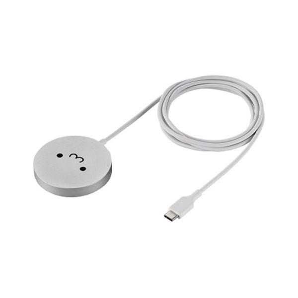 エレコム マグネットQi2規格対応ワイヤレス充電器(15W・卓上) W-MA04WF しろちゃん(シルバー×ブラック)・Qi2規格対応のワイヤレス充電器・マグネット付きで安定した充電を実現・最大出力15W、USB Type-C(USB-C)...