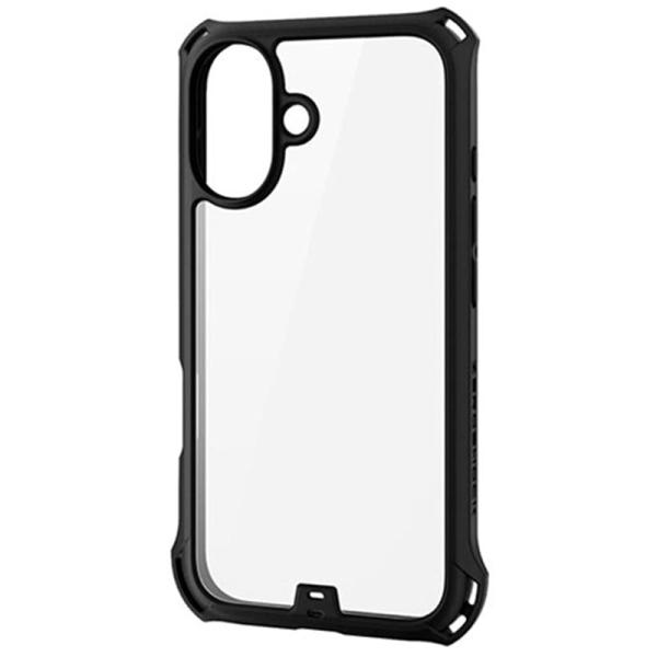 エレコム iPhone 16 ZEROSHOCK ケース フレームカラー PM-A24AZEROFCBK ブラック・端末のカラーがそのまま活きる背面クリアパネルに、衝撃吸収構造を兼ね備えたZEROSHOCKフレームケースです。
