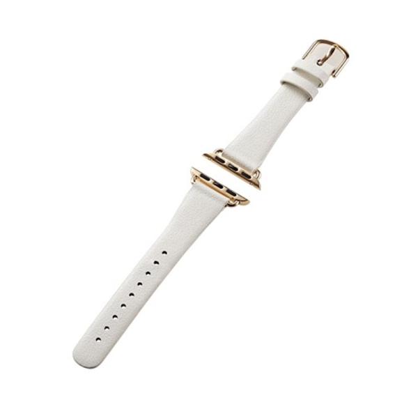 エレコム Apple Watch用 &amp;me ソフトレザーバンド AW-41BDLJWH オフホワイト【数量限定・未開封店頭在庫】・幅の狭いスリムスタイルのApple Watch用バンド・なめらかで肌なじみの良い上質なソフトレザー・ス...