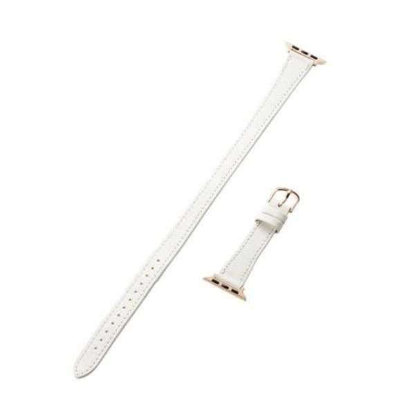 エレコム Apple Watch用 &amp;me ソフトレザーバンド AW-41BDLWJWH オフホワイト・2重巻きで楽しめる・幅の狭いスリムスタイル・装着したまま確認・操作が可能