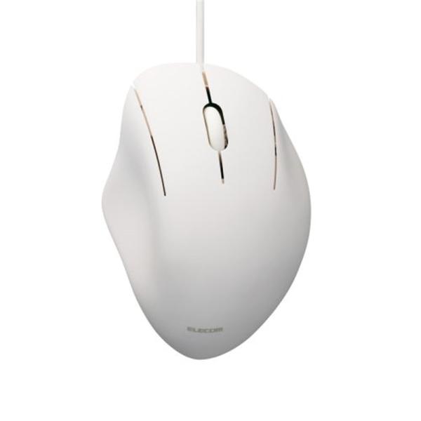エレコム SHELLPHA USB有線マウス M-SH11UBSKWH ホワイト・有線接続タイプ・3ボタン・Sサイズ