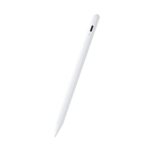 エレコム スマートフォン・タブレット用 汎用アクティブタッチペン P-TPACST05WH ホワイト・約30分でフル充電可能・約2.0mmのペン先で細かい作業、メモや絵を描くのにおすすめ・滑らかな描き心地で画面を傷つけにくい