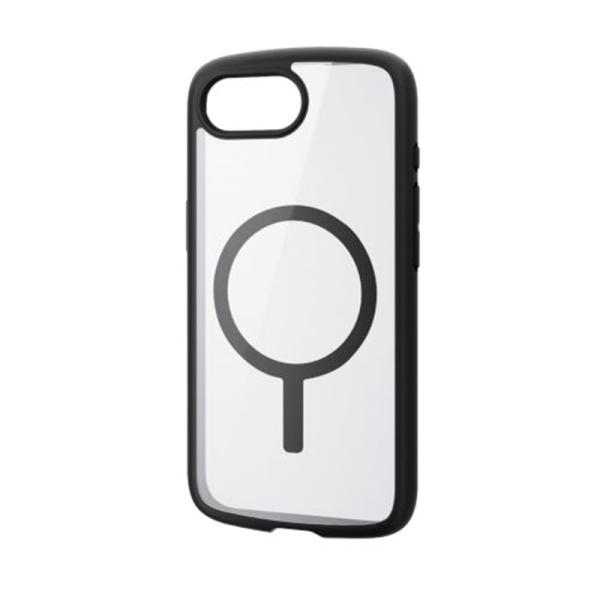 エレコム iPhone 16e TOUGH SLIM LITE ケース フレームカラー MAGKEEP PM-A25STSLFCMBK ブラック・高硬度×衝撃に強い・磁力装着タイプのワイヤレス充電器に対応・ストラップホールシート付