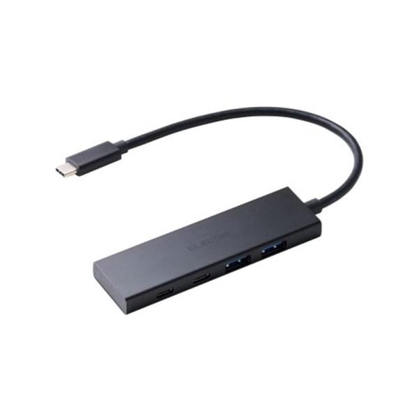 エレコム USB Type-C(TM) 4ポート USB 10Gbpsハブ(USB PD対応) U3HC-H042PBK ・充電+転送・4ポート搭載・USB Power Delivery対応