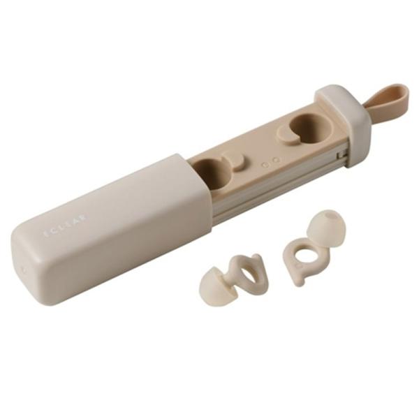 エレコム 耳栓 ECLEAR Earplug(エクリア イヤープラグ) HCSL-EP01BE ベージュ・優れた遮音性能で、ぐっすり眠れる空間へと導く・柔らかいシリコン製イヤーチップと薄型設計・横向きでも違和感のない自然なつけ心地