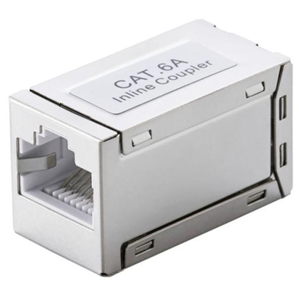 エレコム RJ45 中継コネクター(Cat6A/STP) LD-RJ45S6ASV シルバー・Cat6AのLANケーブルを延長する、RJ45中継コネクター・10GBASE-T/1000BASE-TX/1000BASE-T/100BASE-T...