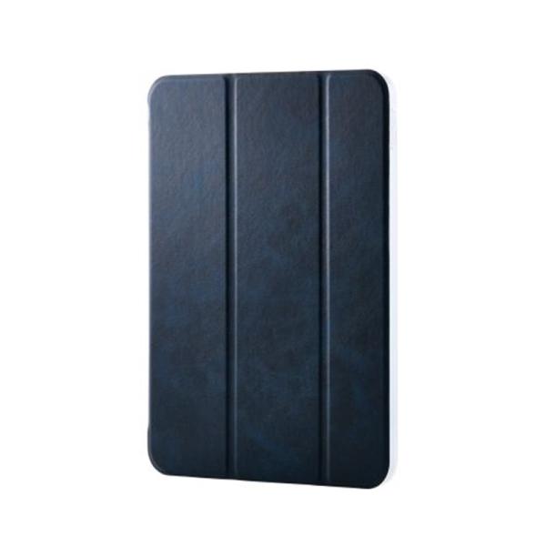 エレコム iPad(A16) 対応 フラップケース TB-A25RWVNV ネイビー・薄型軽量・背面クリア・用途に合わせて選べる角度