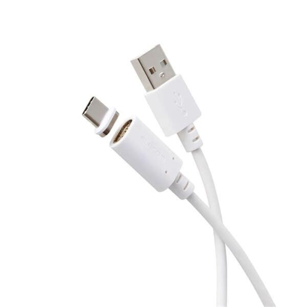 エレコム ピタッとマグネットケーブル(USB-A - USB Type-C/USB2.0/15W) MPA-ACMA20WH ホワイト・磁力でしっかり接続するUSB Type-C(TM)着脱式コネクターを採用した、USB-A - USB T...