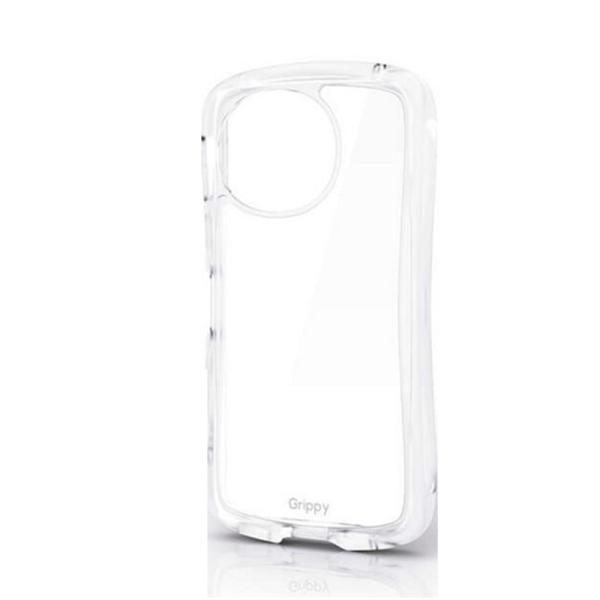 エレコム AQUOS sense10 / sense9対応 ハイブリッドケース（Grippy） PM-S253GRPACR ハーフクリア・手のひら、指に自然にフィット・2種構造で本体を強力保護・ストラップホールシート付属