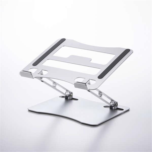 エレコム ノートパソコンスタンド(無段階調整/17.3インチ対応) PCA-LTSFAL02SV シルバー・目線アップで肩や腰の負担を軽減・ワークスペースを確保できる・厚さ約3mmの堅牢で上質な仕上げの鉄合金製