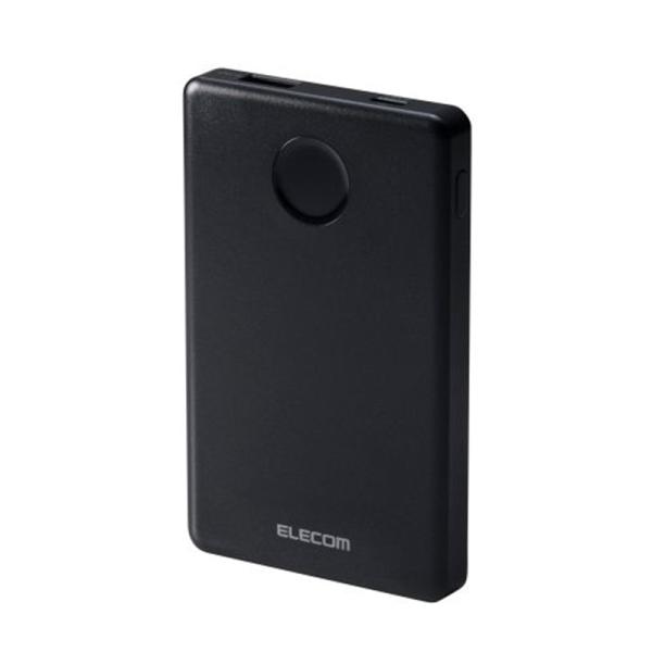 エレコム 半固体モバイルバッテリー(5000mAh/22.5W) DE-C85-5000BK ブラック　容量：5,000mAh・半固体リチウムイオン電池を採用、次世代モバイルバッテリー・猛暑や極寒の環境でも使用可能・高い安全性と優れた携帯性...
