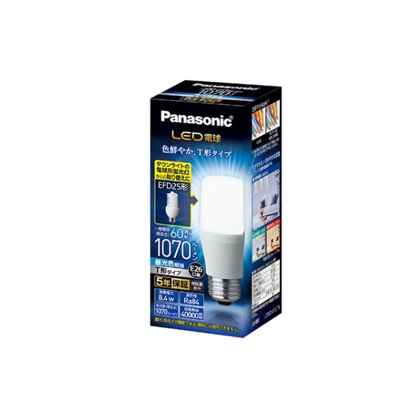 【発売日：2018年10月21日】Panasonic（パナソニック） ＬＥＤ電球　Ｔ型　６０形　Ｅ２６　昼光色 LDT8DGST6 昼光色　60W形相当/E26口金・パルックボールプレミア（D形）同等サイズ・色鮮やか、T形タイプ＆Ra84・...