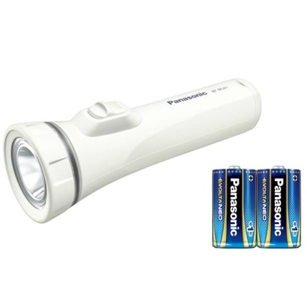 【発売日：2020年07月31日】Panasonic（パナソニック） 乾電池エボルタＮＥＯ付きＬＥＤ懐中電灯 BF-BG41K-W ホワイト・LED＋エボルタNEOで132時間連続使用可能・ワイドパワーLEDで従来品比約1.7倍の明るさ・丸...